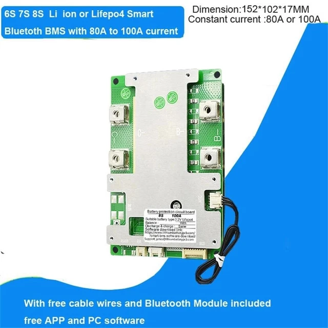 SMART BMS BALANCE Protection Board With Bluetooth module JIABAIDA 7S ...