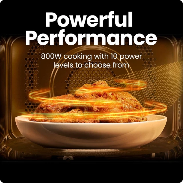 CHEFMAN 20L MICROWAVE Oven Mirror Finish 800W 6 Presets 10 Power Levels ...