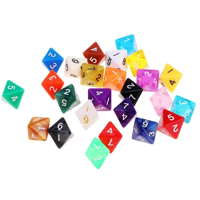 D8 POLYHEDRAL DICE 8-Side Dice Acrylique Pour Jeu 25x EUR 9,86 ...