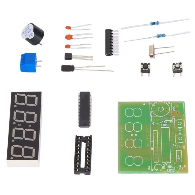 4 DIGIT ELECTRONIC Soldering Clock DIY Kit Digital LED Display ...