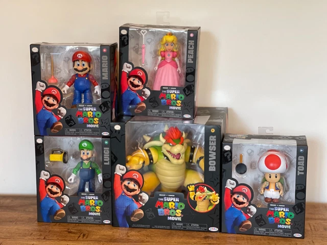 JAKKS THE SUPER Mario Bros Movie Bowser Luigi Toad Princess Peach ...