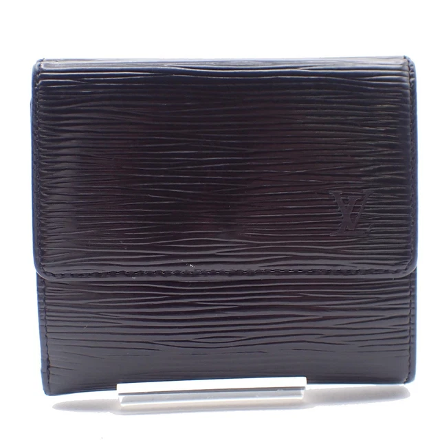 LOUIS VUITTON PORTE Monnaie Billet Carte Crédit Leather Black Wallets £ ...