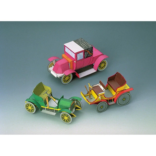 SCHREIBER-BOGEN MODEL BUILDING 3 Vintage Cars | Paper Model Kit | Car ...