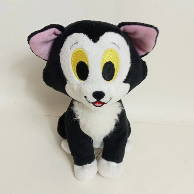 DISNEY STORE PINOCCHIO Figaro the Black Cat 6" Soft Toy Plush Comforter ...