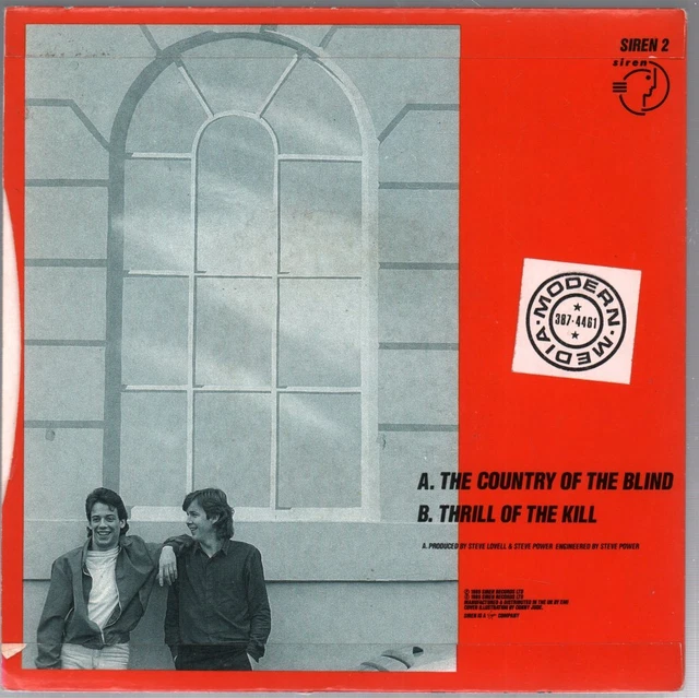 FAITH BROTHERS COUNTRY of the Blind 7" vinyl UK Siren 1985 has promoter ...