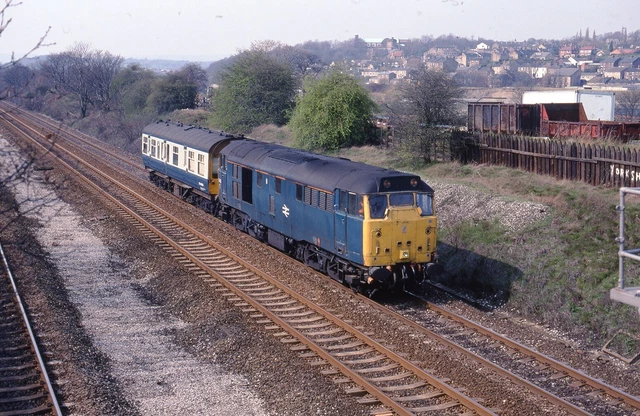 ORIGINAL 35MM RAIL Slide Class 31460 DB45029 Saloon Mirfield 9 4 92 ...