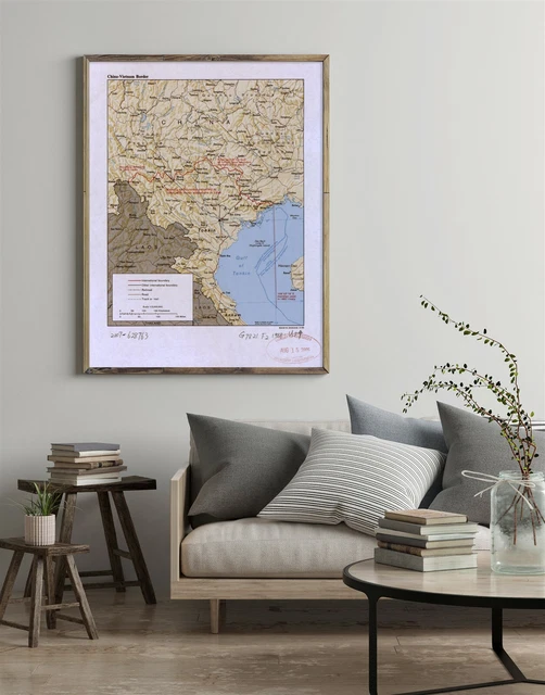 1988 MAP| CHINA-VIETNAM border area| Boundaries|China|Vietnam Map Size ...