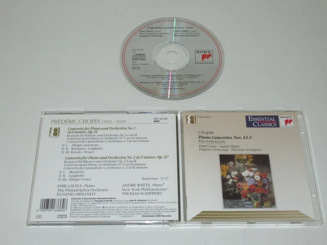 CHOPIN/PIANO CONCERTOS NOS. 1&2/ Gilels/ Watts/ Ormnady/ Schippers (SBK 46 336) EUR 17,35 ...
