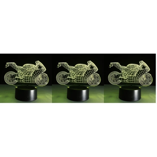 3 COUNT TABLE Lamps Touch Motorcycle Auxiliary Lights Color Changing ...