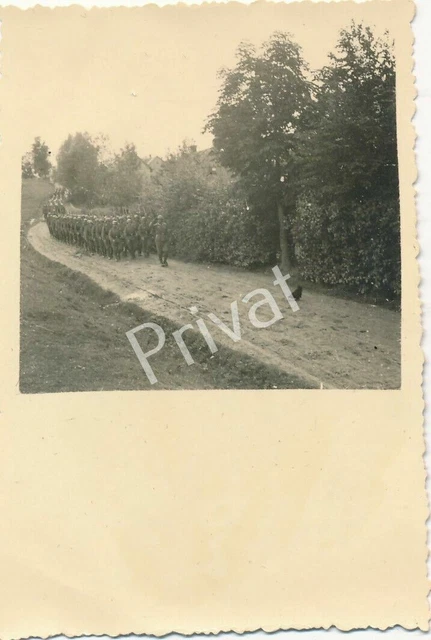 FOTO WK II Soldaten Wehrmacht Kompanie Ausmarsch Łańcut Polen Polska H1 ...