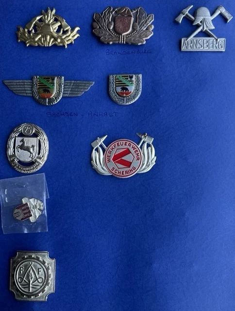 SET OF 9 OBSOLETE, Original Fire Service Badges from GERMANY £42.32 ...