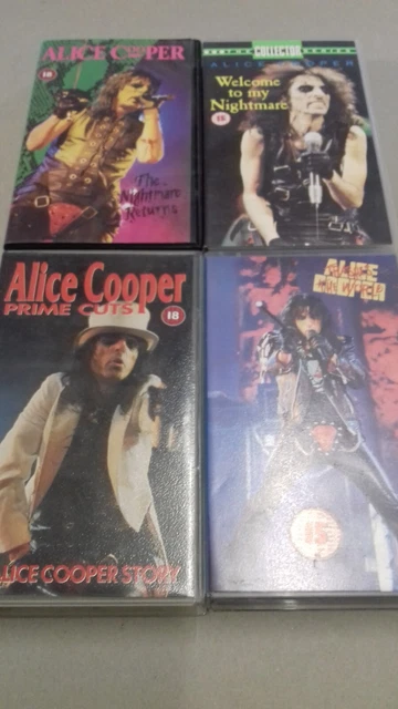 4 ALICE COOPER VHS Videos - Trashes - Welcome - Prime Cuts - Nightmare ...
