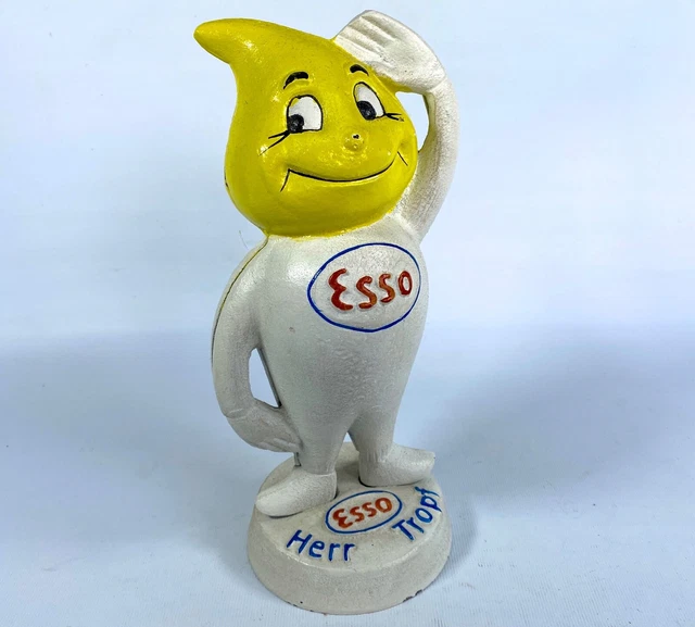 VINTAGE ESSO HERR Tropf Cast Iron Figure Money Box M Busch GmbH Petrol ...