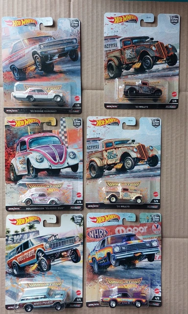 HOT WHEELS 1/64 🇨🇵 Drag Strip Demons,car culture, mix set 6/6 + chase 0 ...