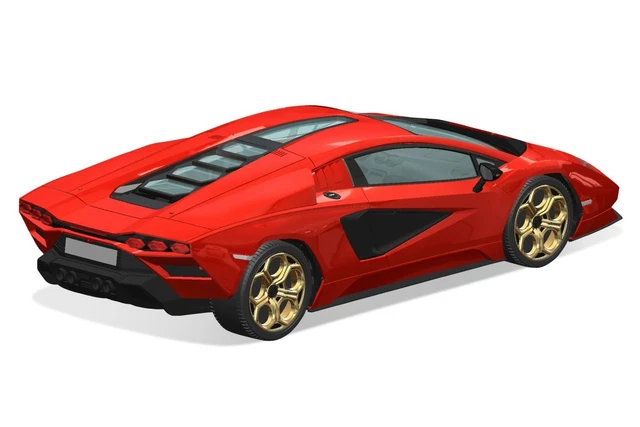 AOSHIMA 1/32 SNAP Kit Lamborghini Countach LPI 800-4 Red Model Kit New ...