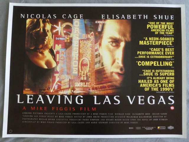 LEAVING LAS VEGAS (1995) RARE ROLLED CAGE SHUE orig UK quad poster 40 ...