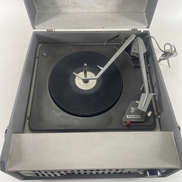 VINTAGE PHILIPS PORTABLE Record Player Garrard 1000 4 Speed Turntable £ ...