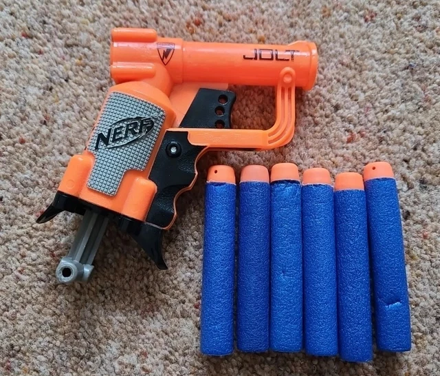 NERF N-STRIKE ELITE Jolt Dart Blaster (#33688) Orange + 6 Darts Good ...