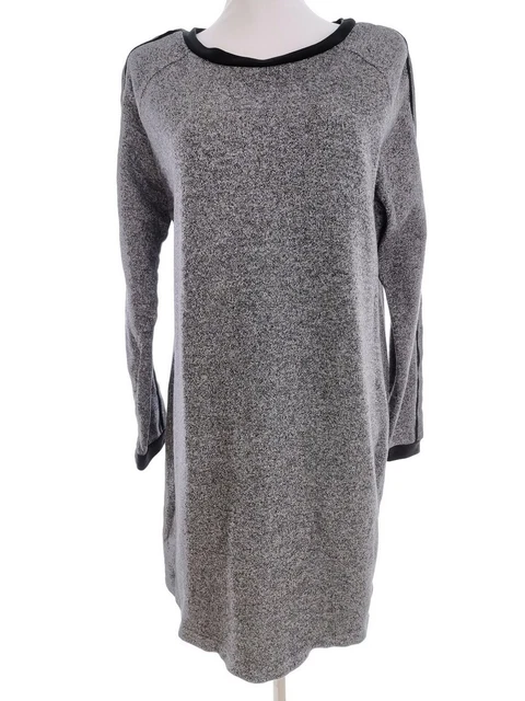 VINTAGE T. L Gris Longueur genou Robe Pull Coton 100% Manche longue EUR ...