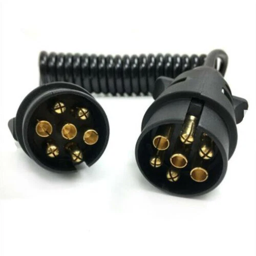 SPIRAL CABLE 12V 7 Pin Male/Male Trailer extension Cable £12.89 ...