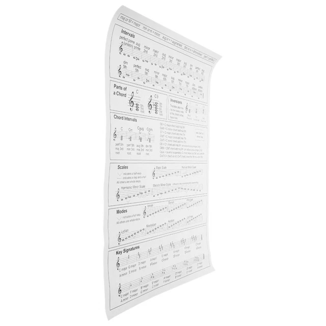 PAPER HARP CHORD Chart Harp Chart Beginner Harp Chord Poster Chart for ...