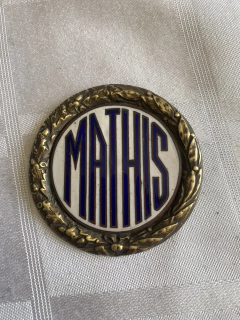 VINTAGE EARLY MATHIS Enamel Car Radiator Badge Emblem Mascot - Original ...