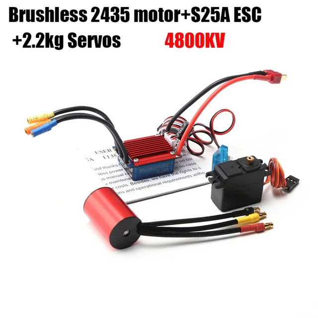 S2435 4800KV BRUSHLESS Motor 4P Sensorless 25A Brushless Electric Speed ...
