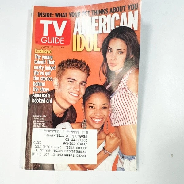 TV GUIDE MAGAZINE July 13 2002 American Idol Simon Cowell Sonya ...