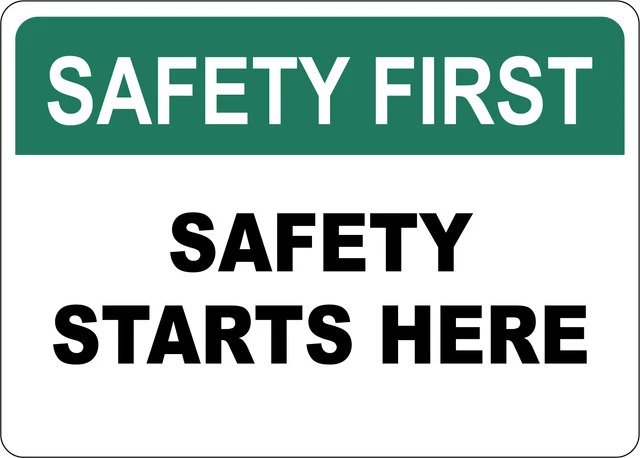 OSHA SAFETY: SAFETY STARTS HERE| Laminated Vinyl Decal Sticker Label £9 ...