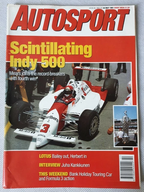 AUTOSPORT MAGAZINE 30TH May 1991 Vintage Car Magazine 1990s Indy 500 £7 ...