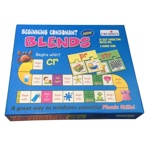 PHONICS CONSONANT BLENDS Educational PUZZLE Game LITERACY PHONETIC ...