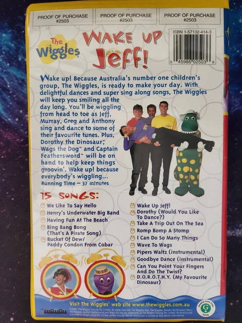 THE WIGGLES - Wake Up Jeff! (VHS, 2000) - Rare Yellow Clamshell $39.95 ...