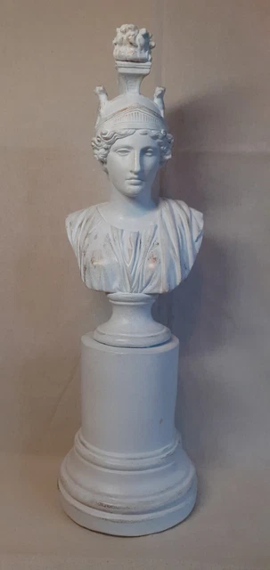 ATHENA PLASTER BUST Statue Ancient Greek Goddess 37cm H White & Gold £ ...