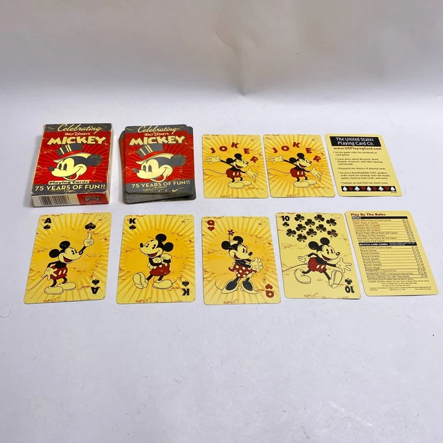 WALT DISNEY MICKEY Mouse Bicycle Playing Cards Deck Celebrating 75 ...