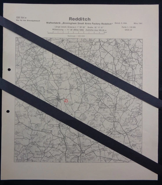 WW2 &RESTRICTED& GERMAN BOMBING MAP for "BIRMINGHAM SMALL ARMS" WEAPONS ...