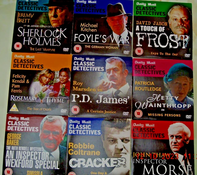 DAILY MAIL CLASSIC Detectives. x9 DVDs: Morse, James, Cracker ...
