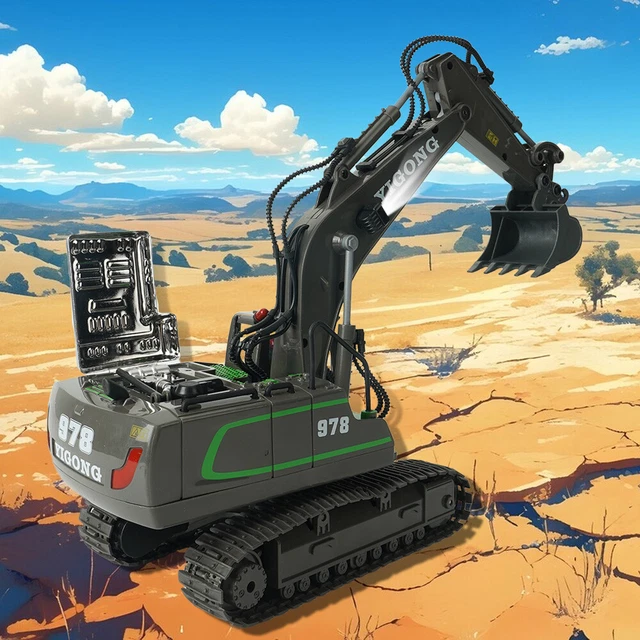 11CH CRAWLER REMOTE Control Excavator 2.4GHz Wireless RC Car With Metal ...