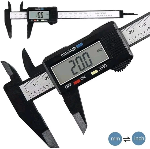 6'' LCD DIGITAL Vernier Caliper Black Micrometer Measure Tool Gauge ...
