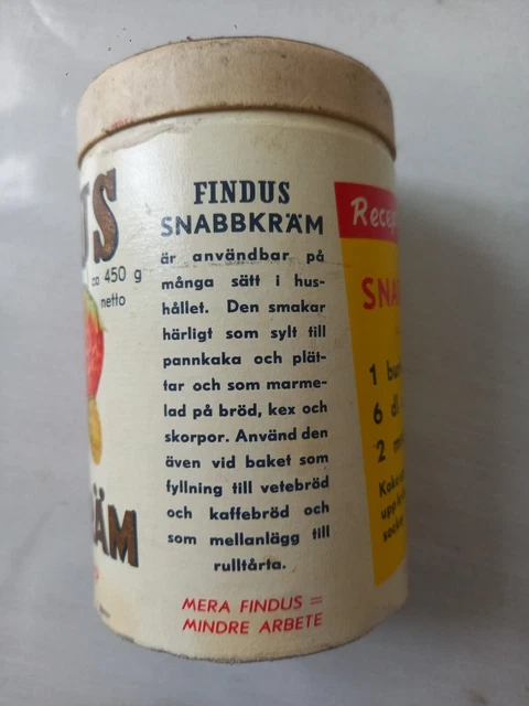 ANCIEN POT CONFITURE FRAISE Carton Suède FINDUS VINTAGE Ancien Sweden ...