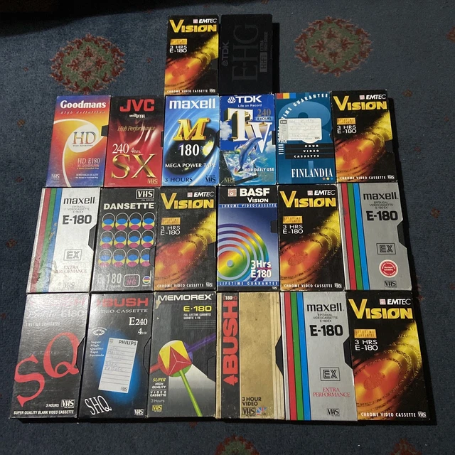 20 × REUSABLE VHS tapes. With TV Content from 80 /90s Onwards Mixed ...