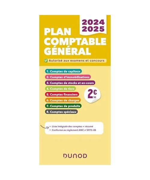 PLAN COMPTABLE GÉNÉRAL - PCG - 2024-2025: Liste intégrale des comptes £ ...