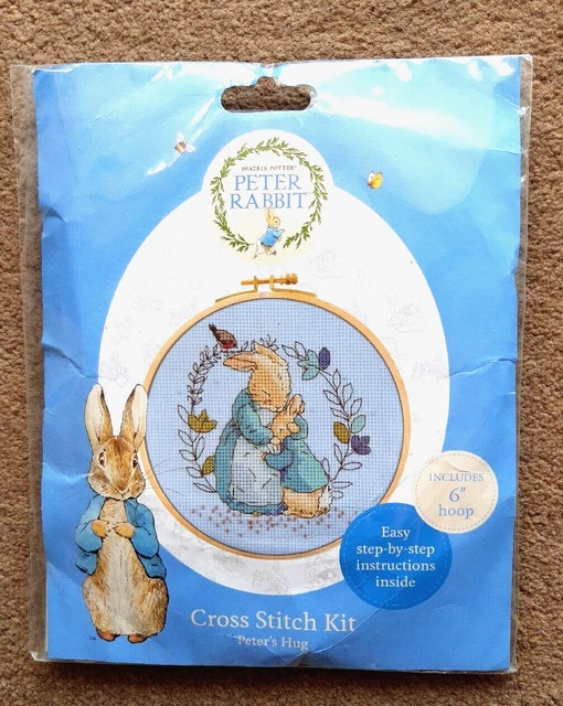 BEATRIX POTTER PETER Rabbit With Mum Cross Stitch Kit With Hoop £19.99 ...