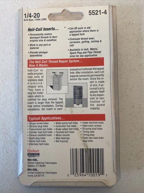 1 4 20 Helicoil Drill Size