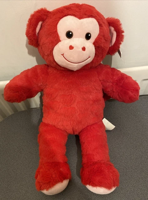 BUILD A BEAR Workshop Red Heart Monkey Plush Soft Toy New Tags Cuddly £ ...
