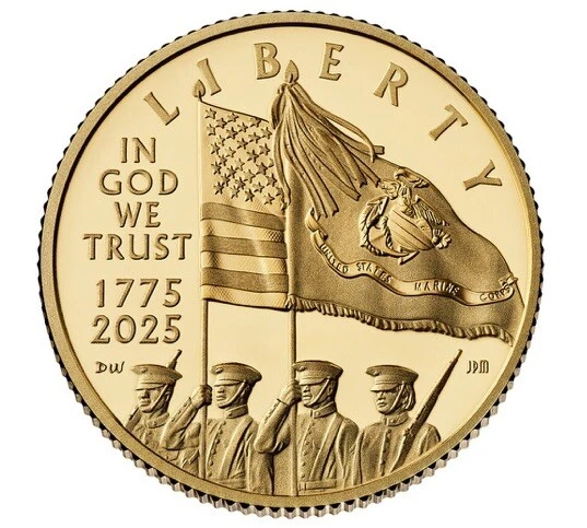 2025-W U.S. MARINE Corps 250th Anniversary Proof $5 Gold Coin. £1,086. ...