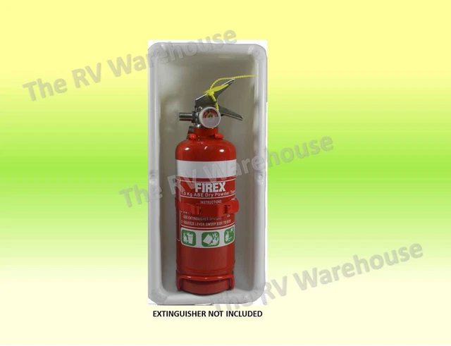 WHITE FIRE EXTINGUISHER Box Caravan Motorhome VEHICLE 1KG BOAT JAYCO ...