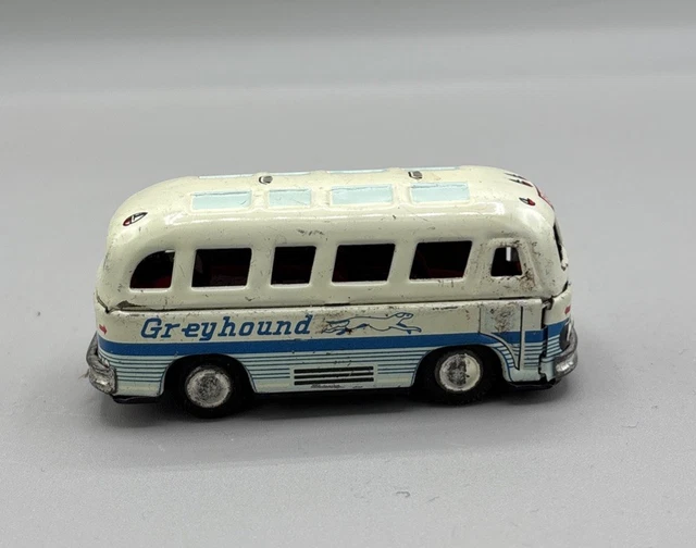 VINTAGE 1950’S GREYHOUND Express Bus Tin-Litho Friction Toy Japan Rare ...