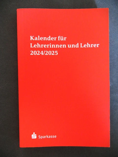 ROTER KALENDER FÜR Lehrerinnen und Lehrer Lehrerkalender 2024/2025 der Sparkasse EUR 22,00 ...