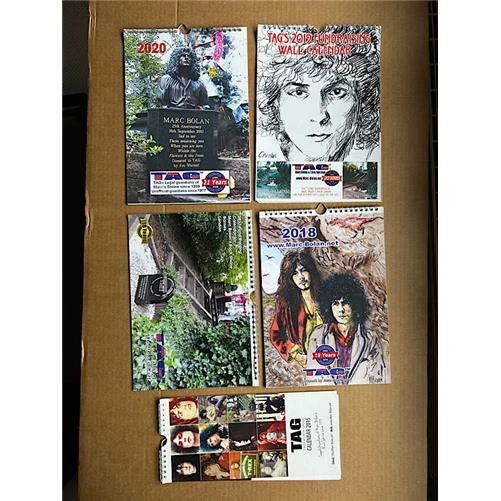 MARC BOLAN/T-REX T.A.G. CALANDERS 5 x T-REX ACTION GROUP from 2015 ...