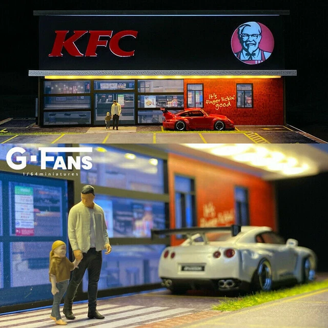 DIORAMA 1/64 CAR Garage Model Scene Backdrop Parking Lot Lighting ...